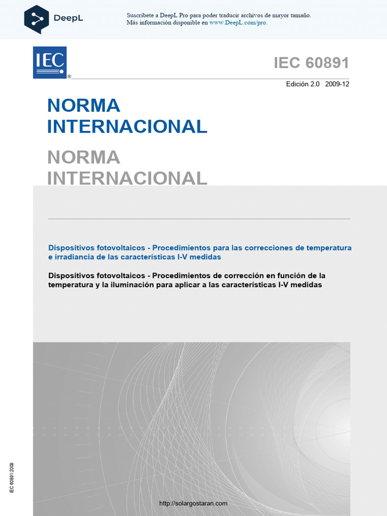 IEC-60891-2009 Es | PDF | Comisión Electrotécnica Internacional | Panel ...