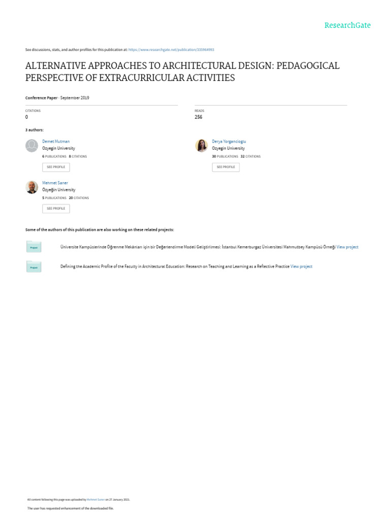 Alternative Approaches To Architectural | PDF | Curriculum | Pedagogy