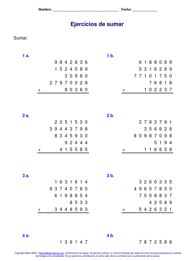 Ejercicios Sumar 1 | PDF | Ley de derechos de autor | Ley de libertad ...