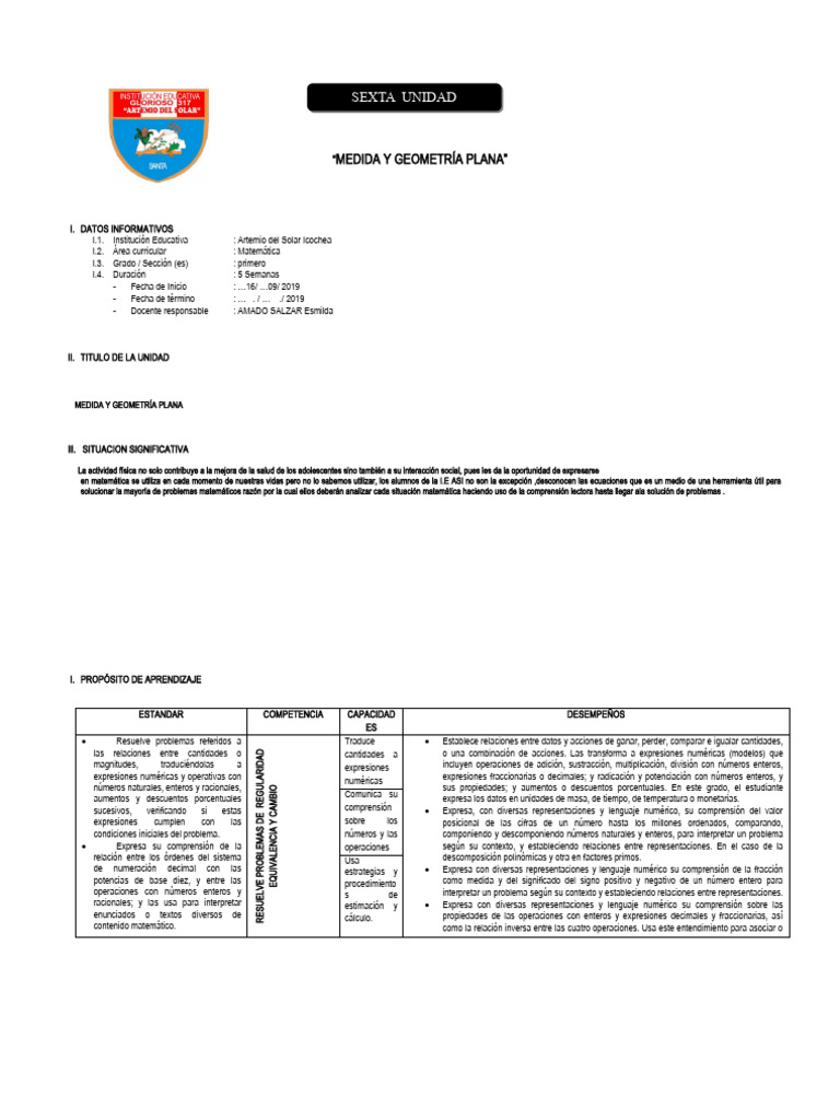 Unidad Vi de Primero Ok Esmilda | PDF | Números | Decimal