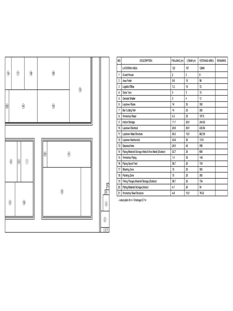 Estimasi Area Temporary Facility (Laydown) Rev.0 (1) | PDF