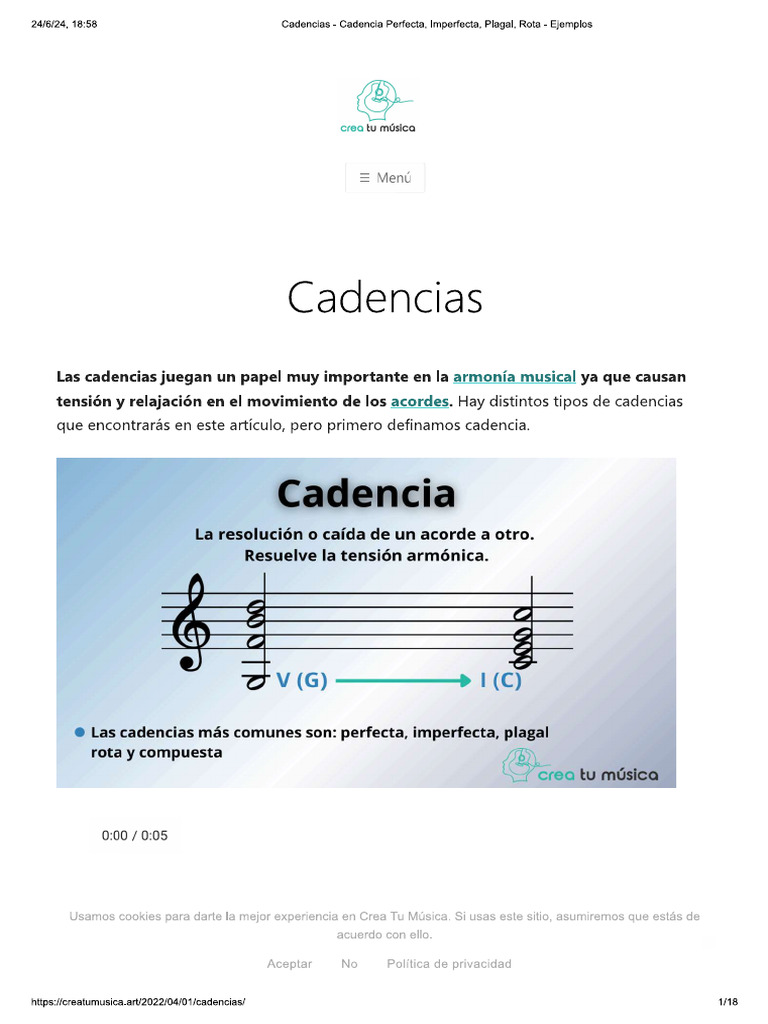 Tipos de Cadencias | PDF