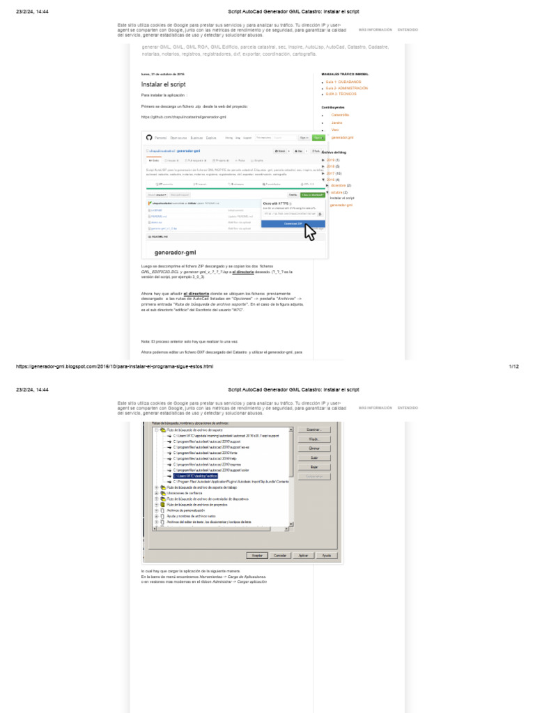 Instalar Script GML en AutoCAD | PDF | Cookie HTTP | Archivo de computadora