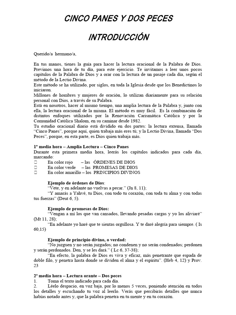 5 Panes y Dos Peces - Estudio Bíblico ANTIGUO TESTAMENTO 1 | PDF ...