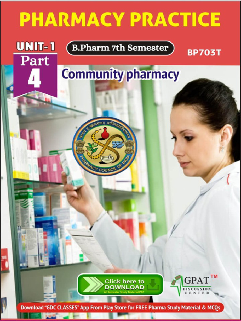 (d) Community Pharmacy | PDF