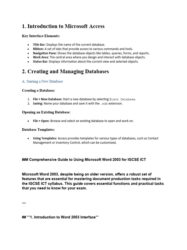 Microsoft Access & Word 2003 Guide | PDF | Art | Technology & Engineering