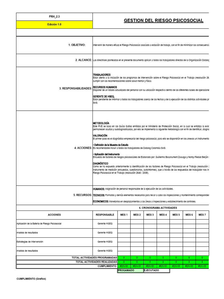 Programa de Vigilancia Epidemiologico Ejemplo Riesgo Biomecanico | PDF | Higiene | Business