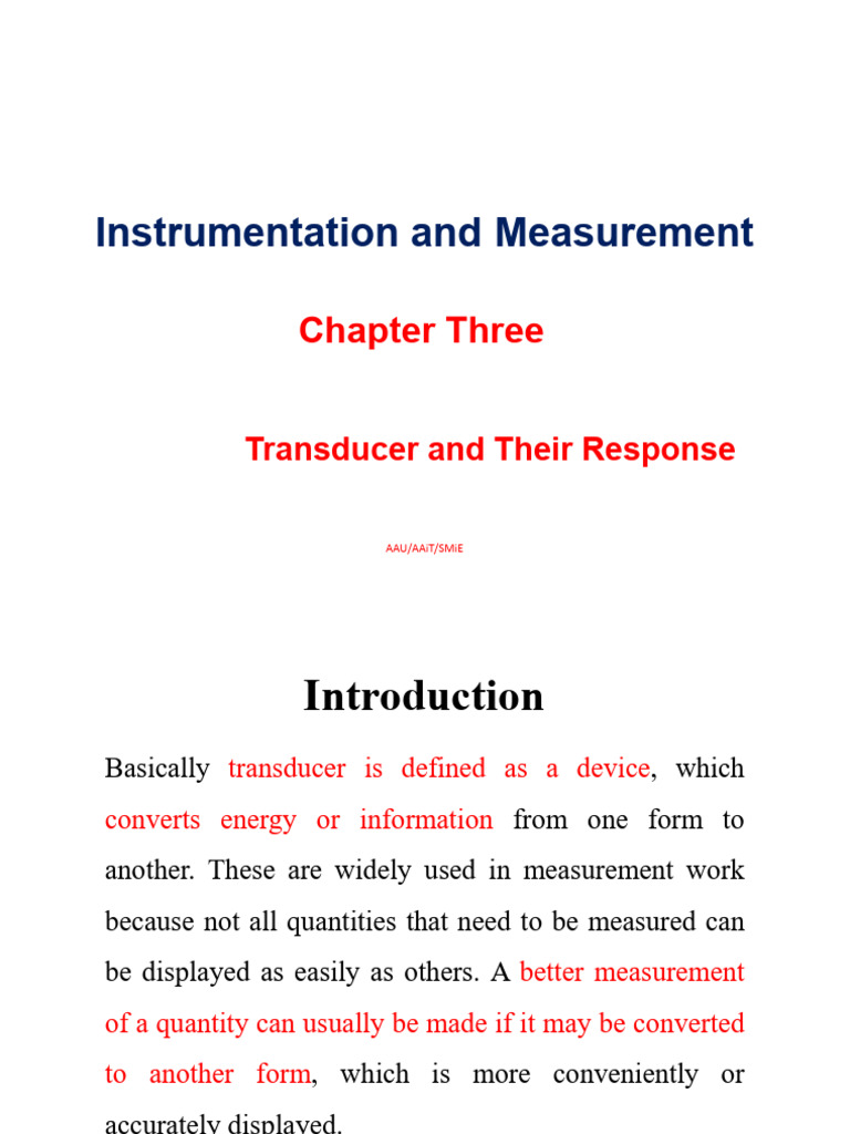 CHAPTER - 3 - Transducers and Their Response | PDF | Calibration | Instrumentation
