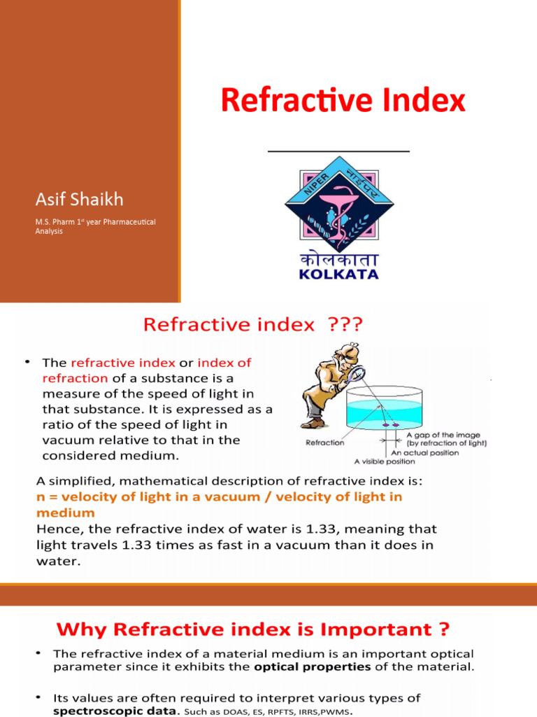 Refractive Index Final | PDF | Refractive Index | Refraction Refractive Index Final | PDF | Refractive Index | Refraction