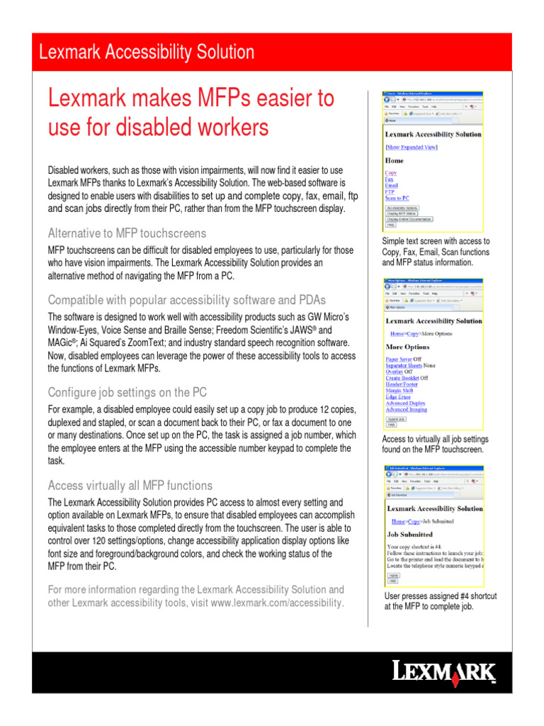 Lexmark Accessibility Solution Marketing Brochure | PDF | Accessibility ...