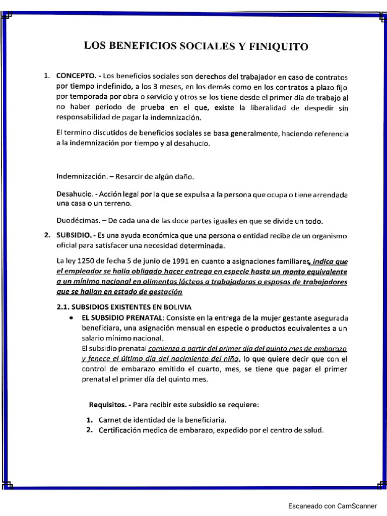 Beneficios Sociales | PDF