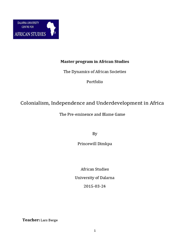 Colonialism, Independence and Underdevelopment in Africa | PDF | Africa ...