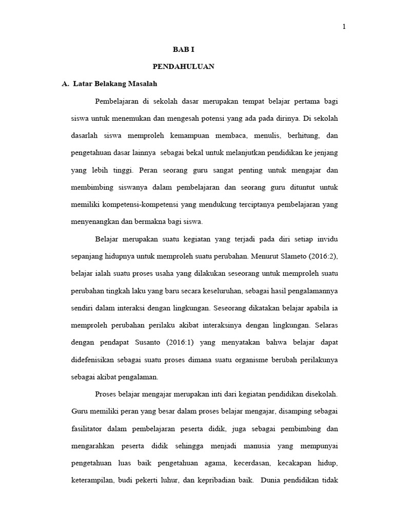 Proposal Adel Bab 1 | PDF | Karier & Perkembangan