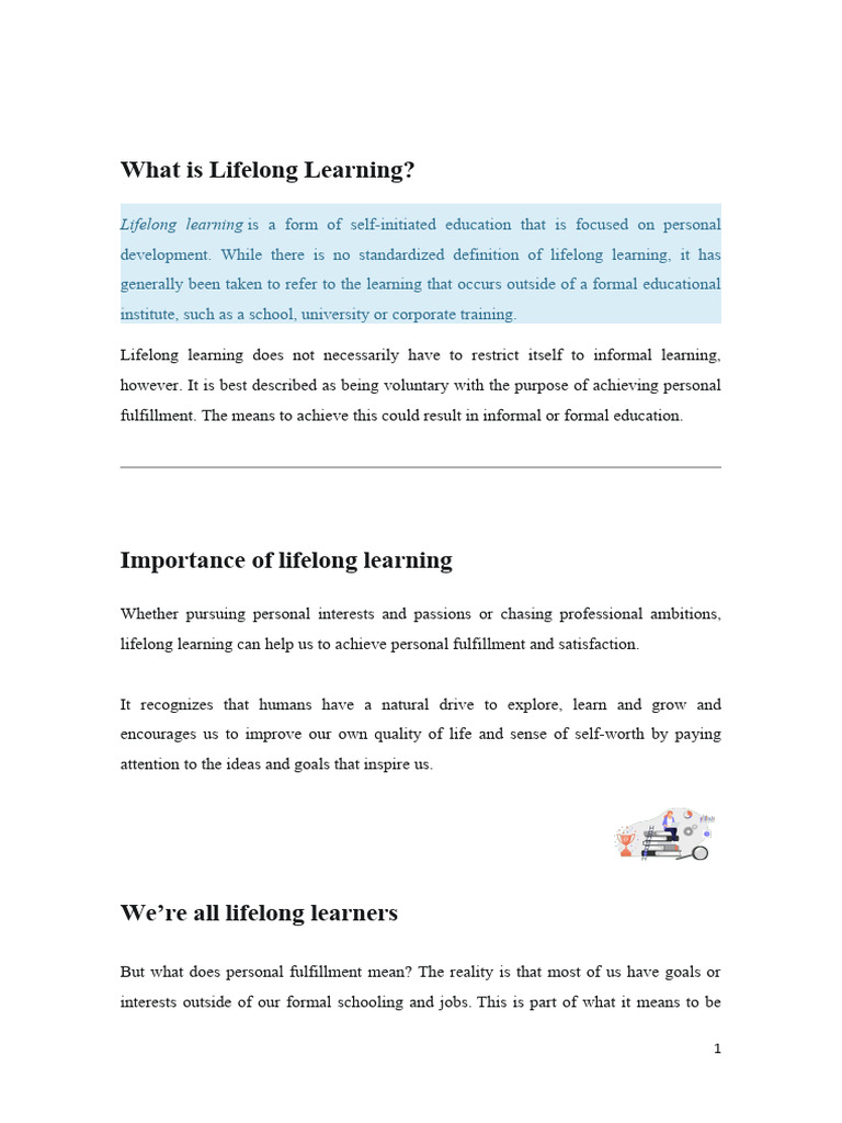 What Is Lifelong Learning | PDF | Learning | Lifelong Learning