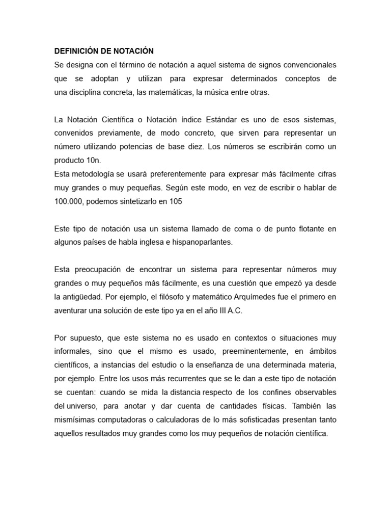 Definición de Notación | PDF