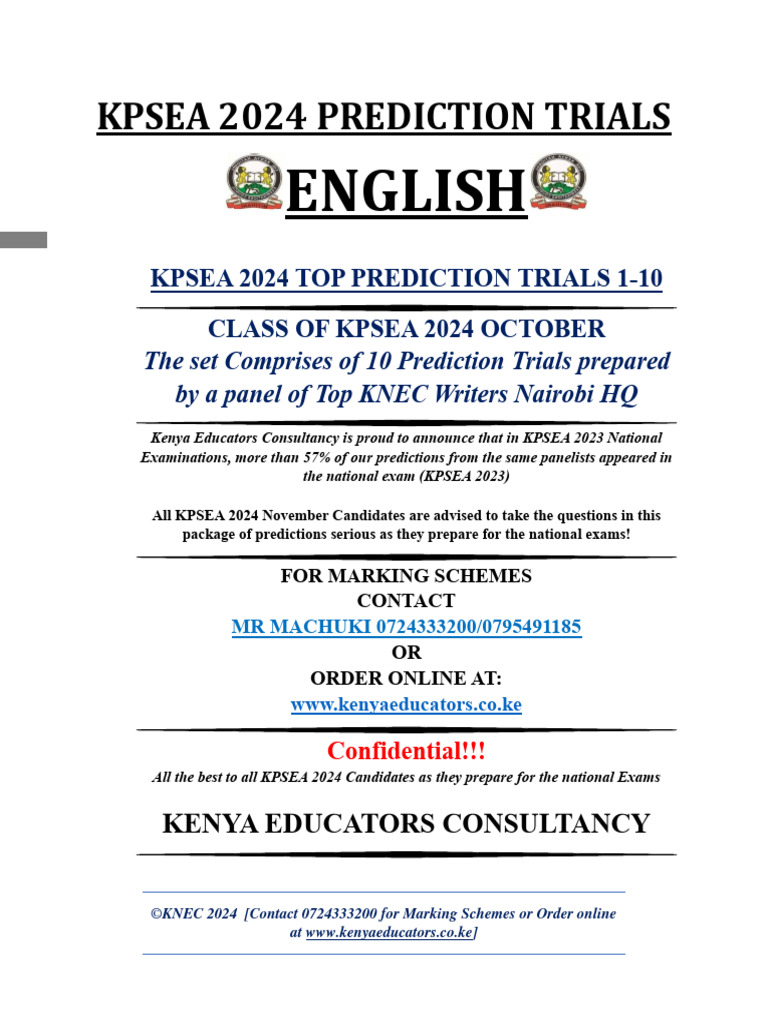 Eng Kpsea 2024 Top Prediction Trials | PDF | Bees | Honey Bee