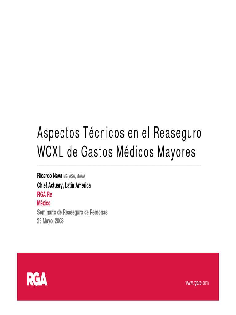 Aspectos Tecnicos en el Reaseguro WCXL de Gastos Medicos Mayores | Descargar gratis PDF ...
