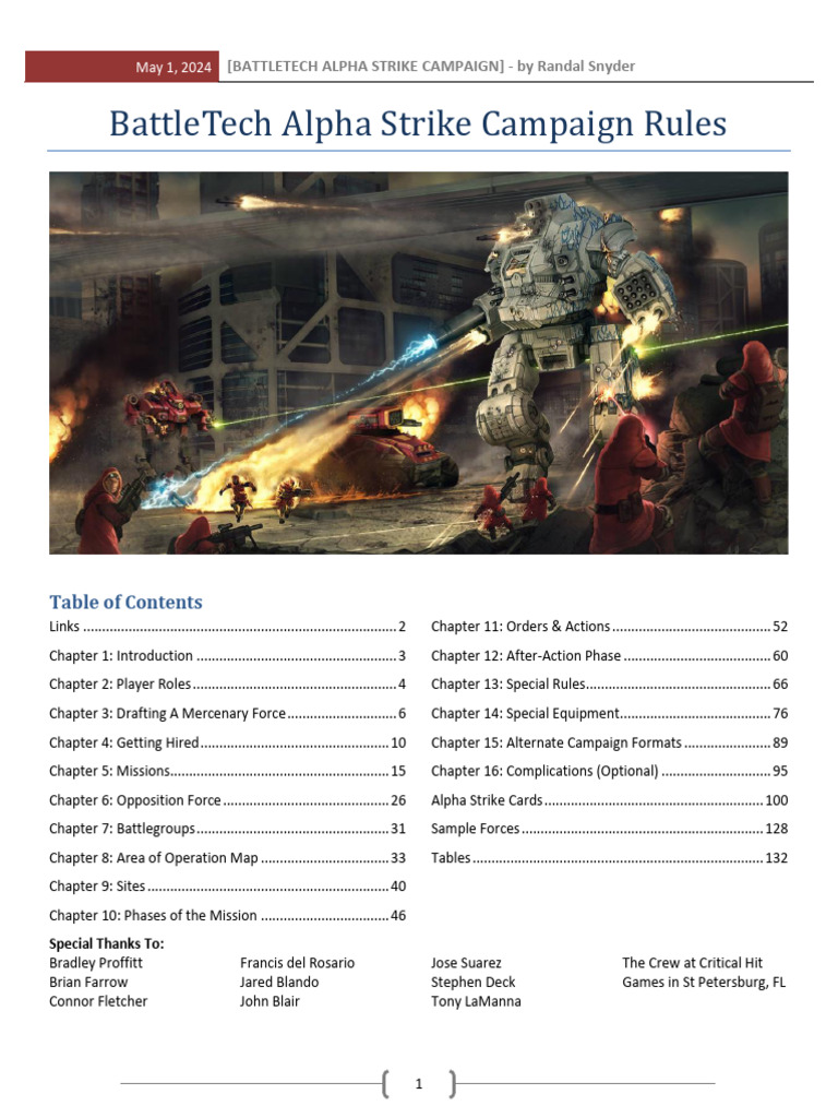 Alpha Strike - Campaign Rules | PDF | Battle Tech | Employment