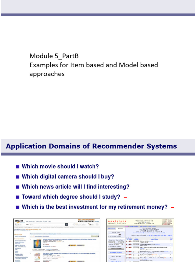 Module5 Recommender Systems PartB | PDF | Accuracy And Precision
