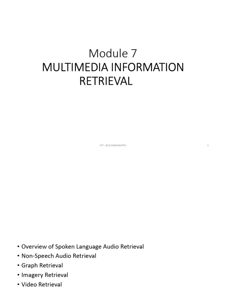 Multimedia Information Retrieval Overview | PDF | Information Retrieval ...