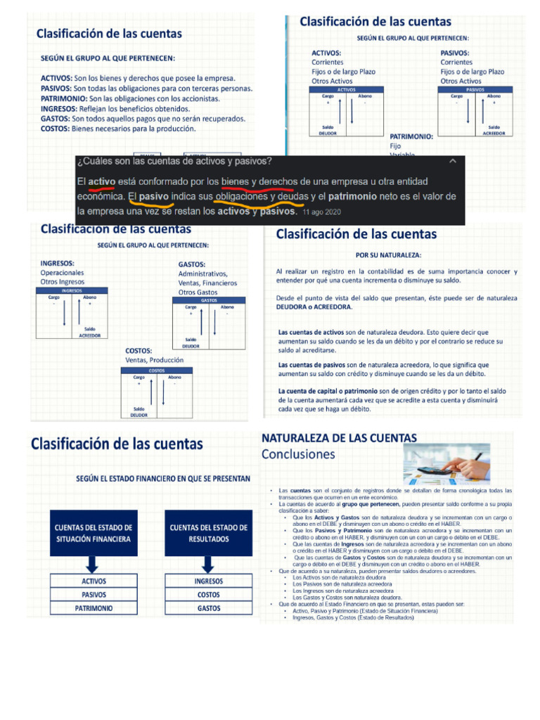 CLASIFICACION DE CUENTAS | PDF