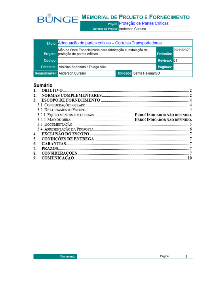 MD - Protecao Correias - ST Helena | PDF