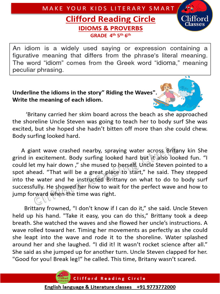 CRC_Idioms & Proverbs_Grade 4,5,6 | PDF