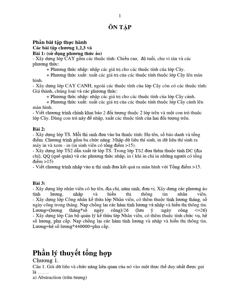 Ôn tập CN4 | PDF