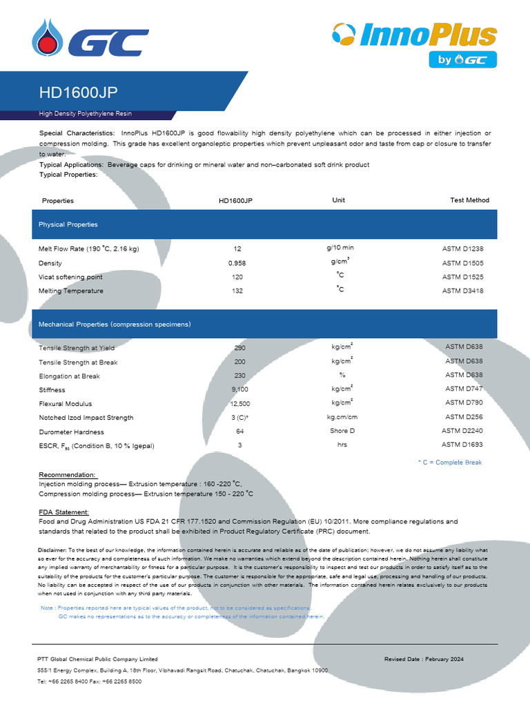 HD1600JP-TECHNICAL-DATA-SHEET-20240208170346 | PDF | Materials | Building Engineering
