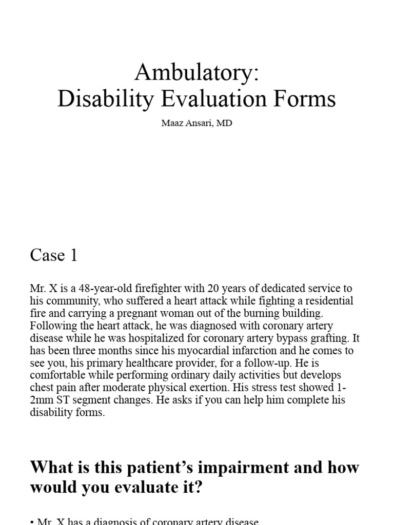 Disability Forms | PDF | Myocardial Infarction | Disability