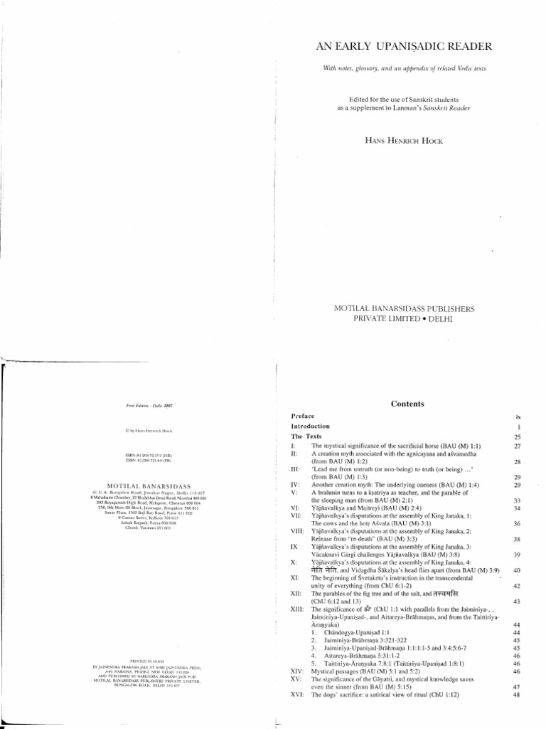 Henrich Hans Hock - An Early Upanishadic Reader-Motilal UK Books of ... Henrich Hans Hock - An Early Upanishadic Reader-Motilal UK Books of ...
