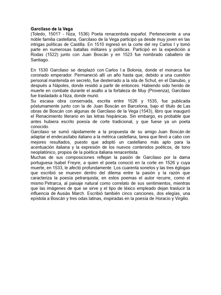 Garcilaso de La Vega | PDF