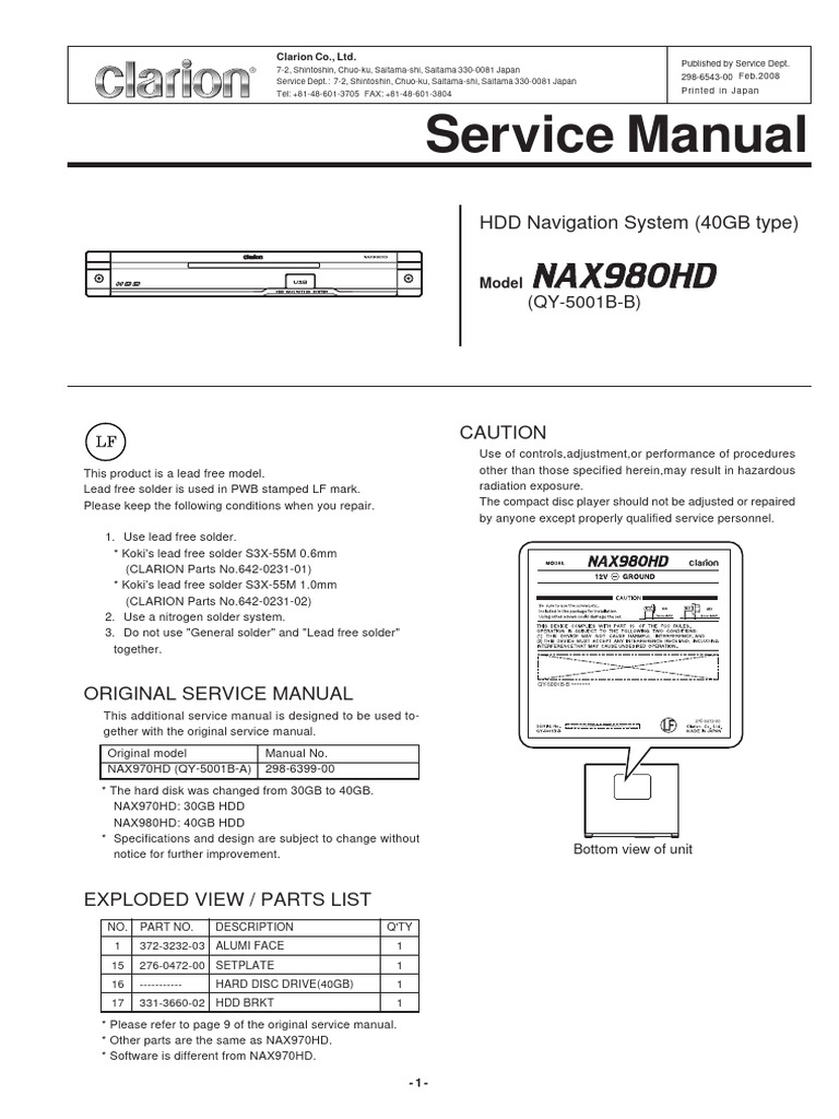 HDD Navigation System Repair Guide | PDF | Soldering | Printed Circuit ...