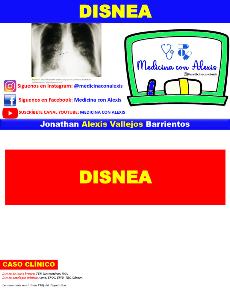 Diagnóstico de Disnea y Edema Pulmonar | PDF | Tos | Neumonía