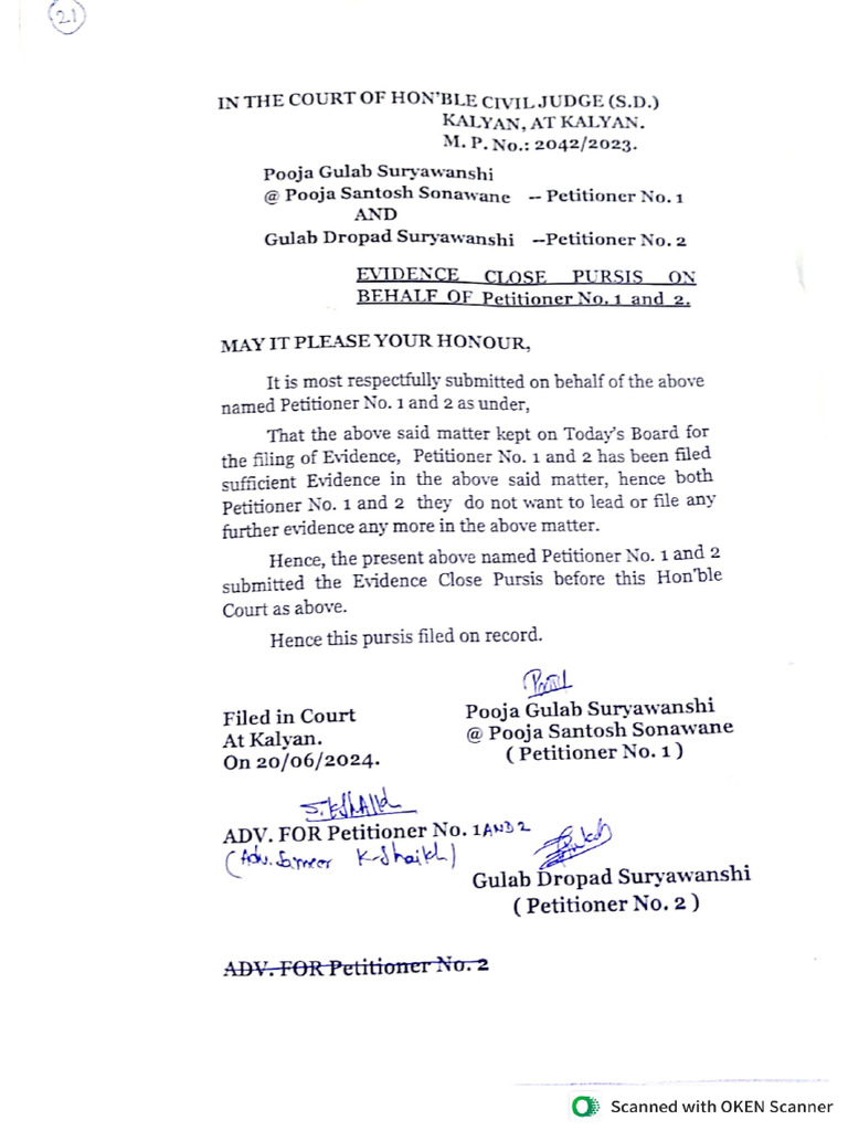 Evidence Close Pursis | PDF