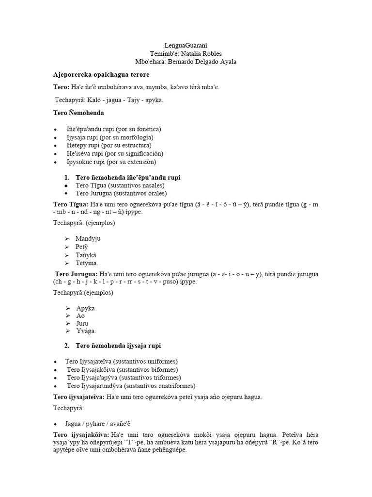 LenguaGuaraní Tero | PDF