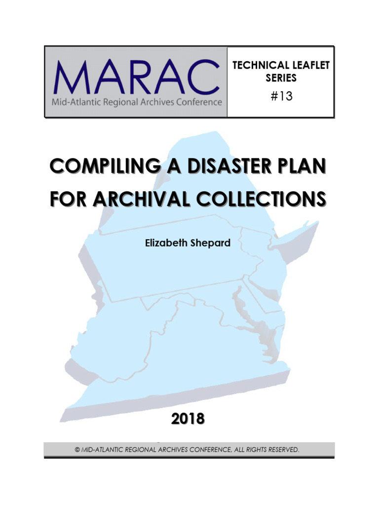 COMPILING A DISASTER PLAN For Archival Collections | PDF | Emergency ...