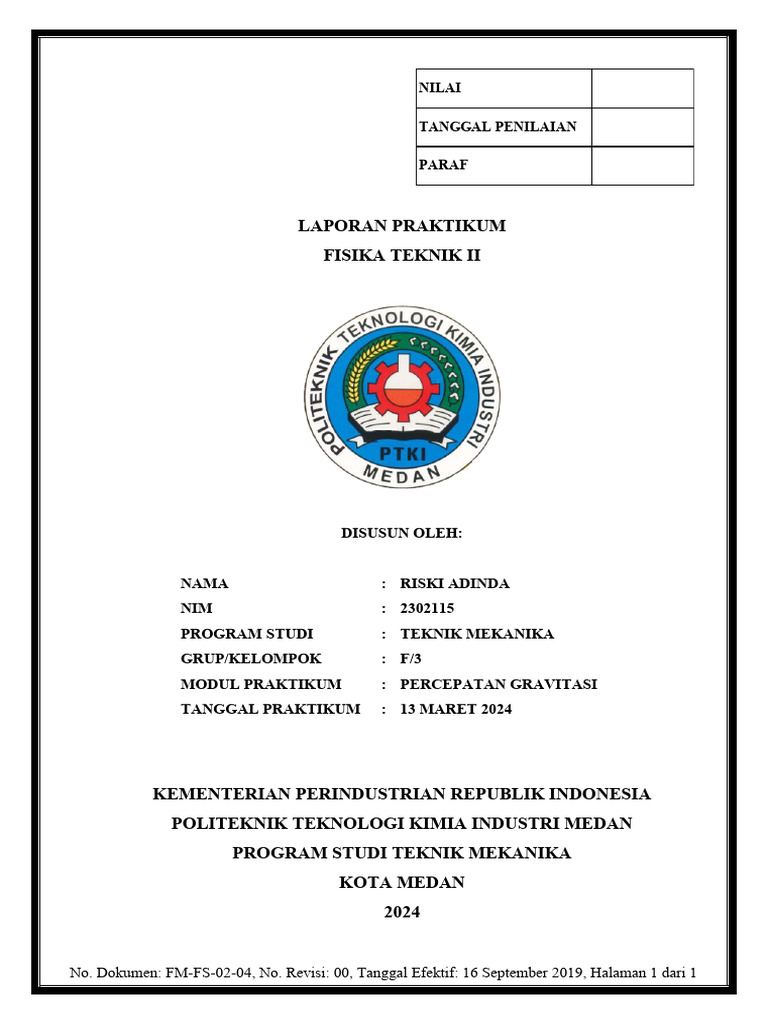 Laprak Fistek Modul Percepatan Gravitasi | PDF