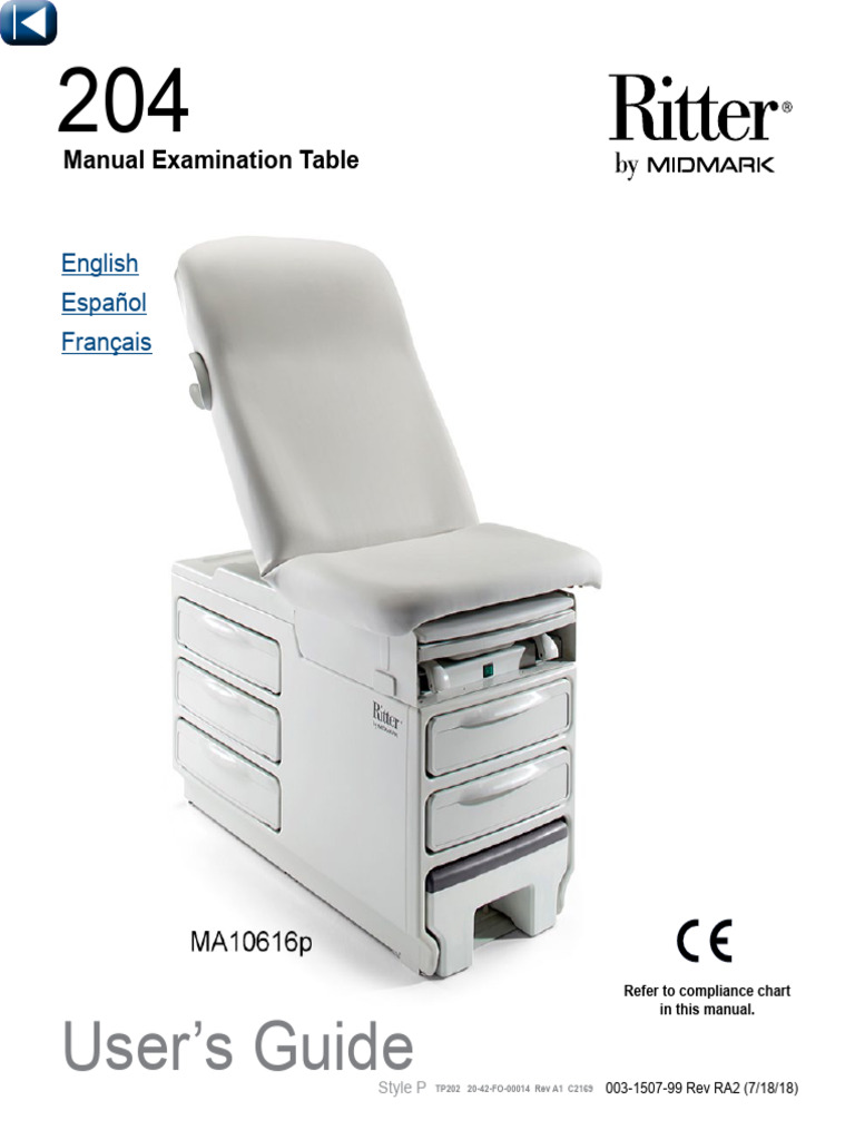 Manual Mesa Exploracion Midmark Ritter 204 | PDF | Disinfectant ...