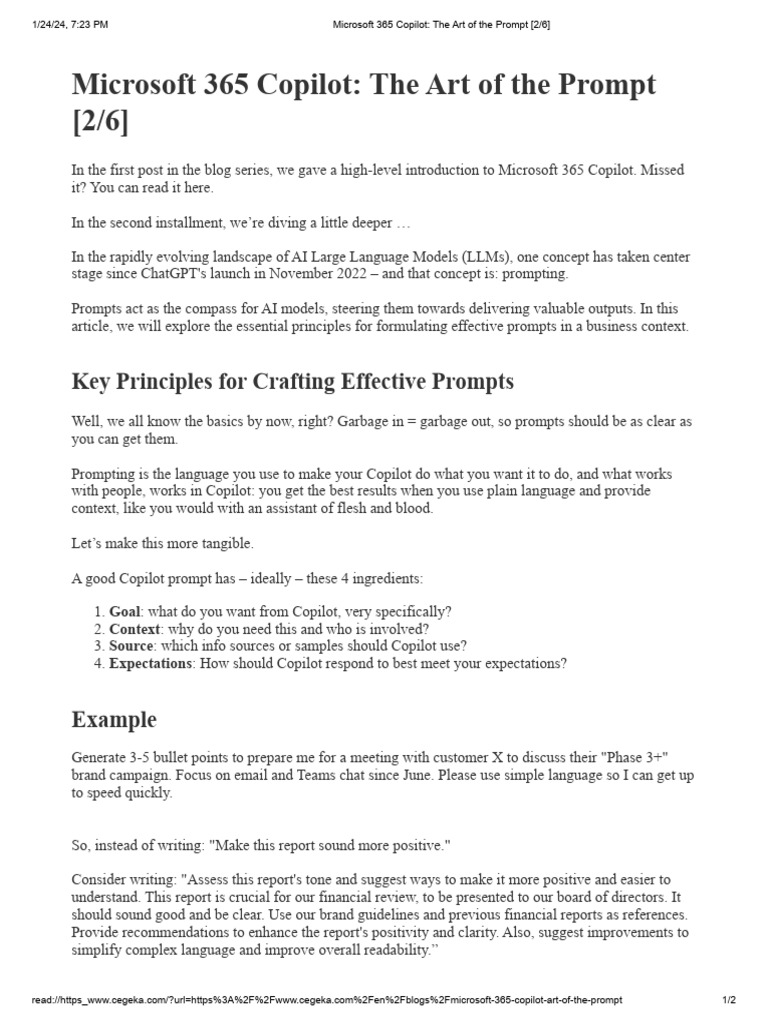 Effective Prompting in Microsoft 365 | PDF | Computing