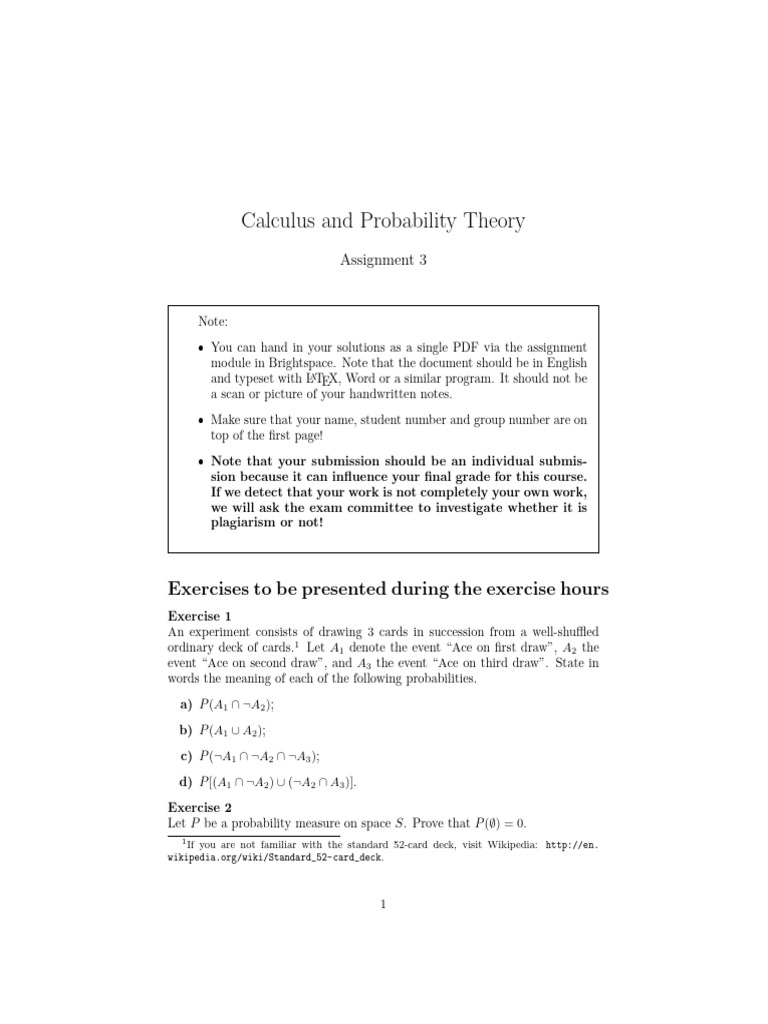 Calcp Assignment 03 | PDF | Random Variable | Probability Calcp Assignment 03 | PDF | Random Variable | Probability
