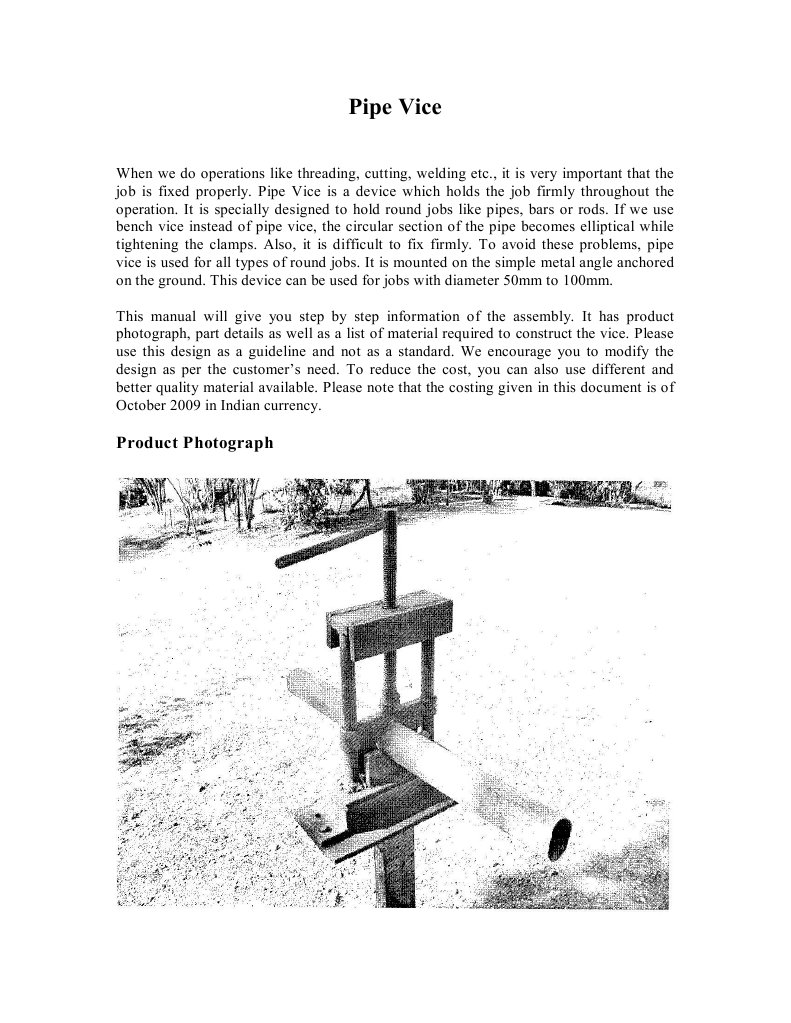 Pipe Vice | PDF | Pipe (Fluid Conveyance) | Metalworking