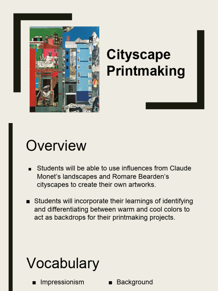 Overview PowerPoint - Cityscape Printmaking | PDF
