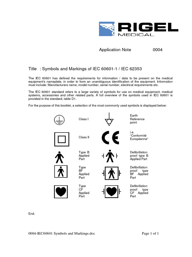 0004 Iec60601 Symbols And Markings 1 Pdf