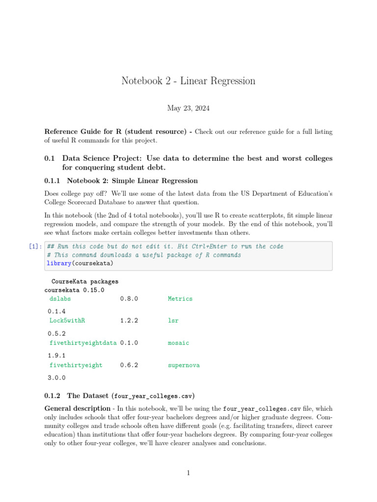 Notebook 2 - Linear Regression | PDF | Linear Regression | Dependent And Independent Variables