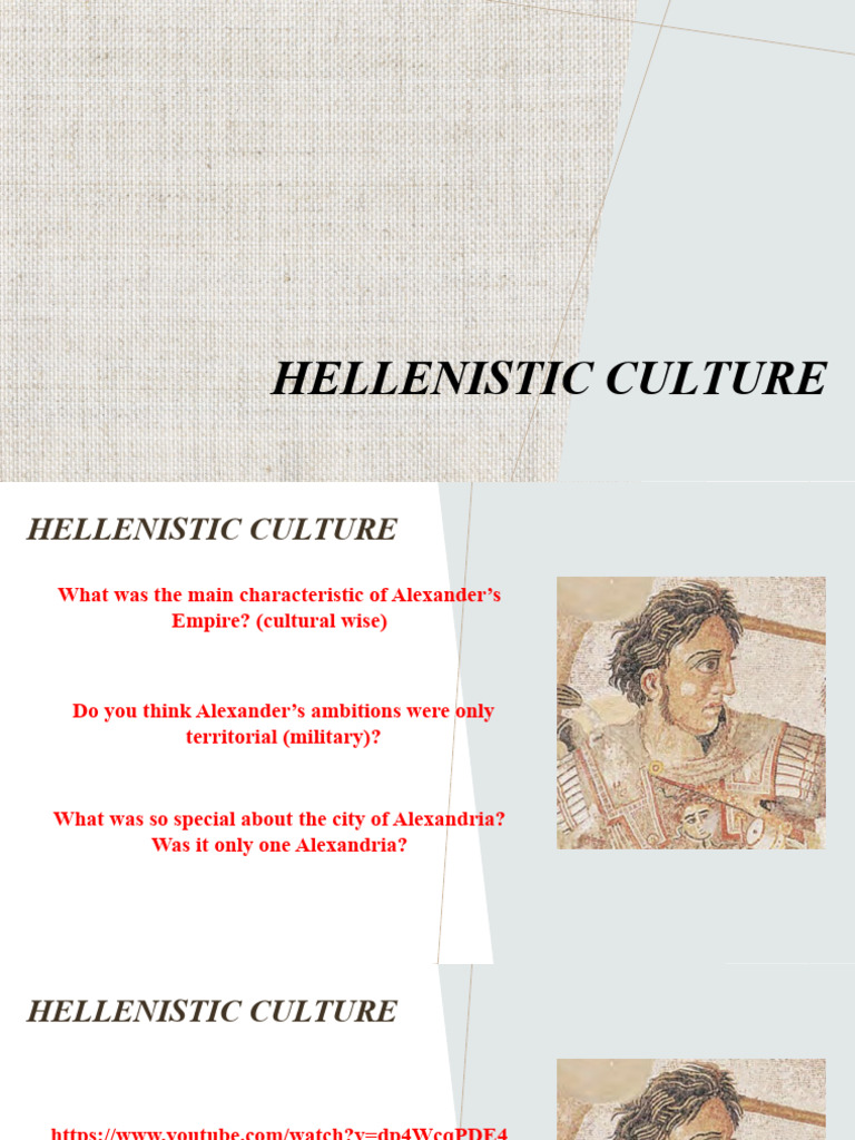 Hellenistic Culture | PDF | Hellenistic Period | Alexandria