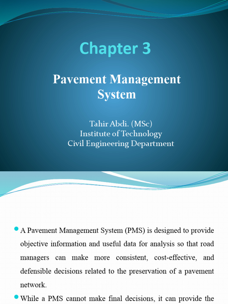 Chapter 3-PMS | PDF | Road | Road Surface