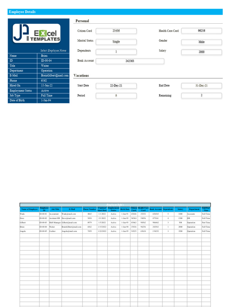 Employees Record Database | PDF | Employment | Labor