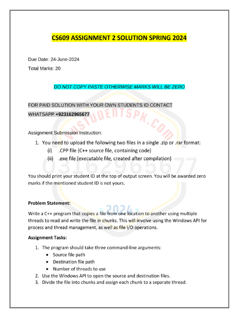 Cs609 Assignment 2 Solution Spring 2024 Pdf