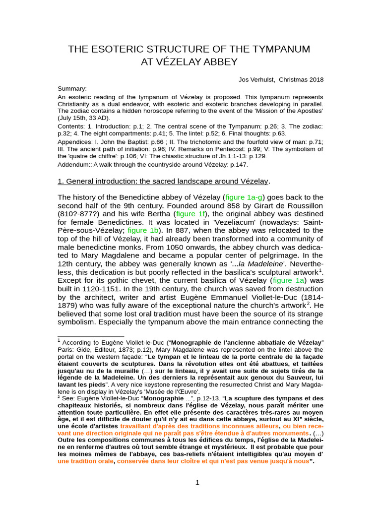 The Esoteric Structure of The Tympanum A | PDF | Gospel Of John | Avalon